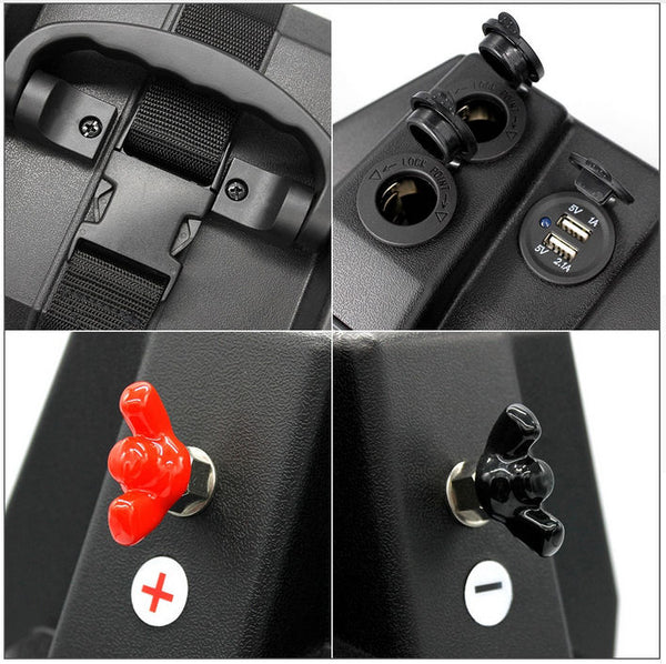 Battery Pack Box 12Vdc with Voltmeter, 12Vdc Car outlet and Dual USB ...